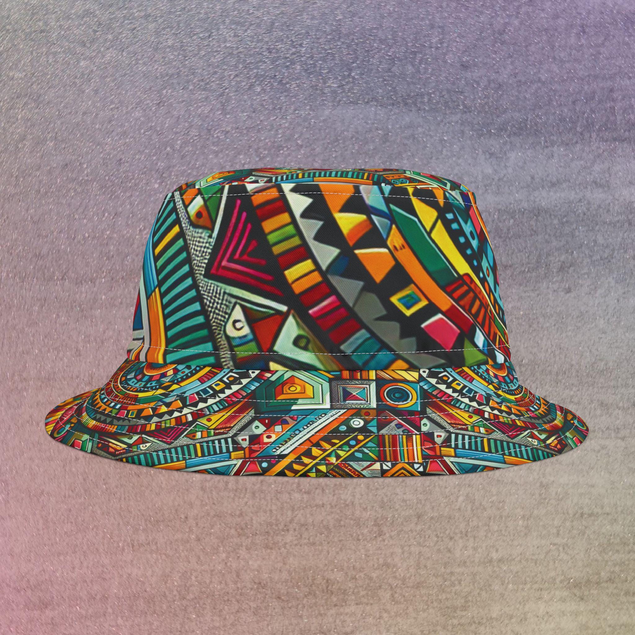 Ndebele African Print Bucket Hat: Bold Festival Headwear - Etsy