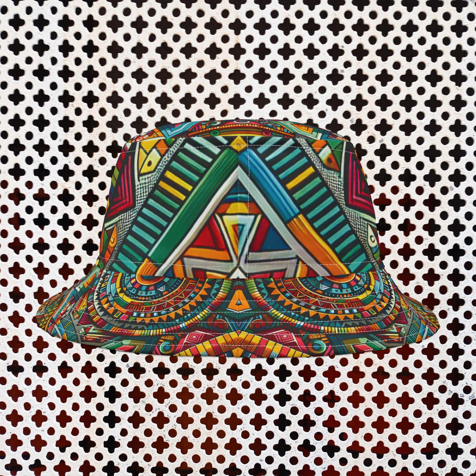 Ndebele African Print Bucket Hat: Bold Festival Headwear - Etsy
