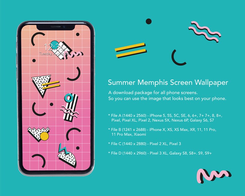 80s Phone Wallpaper Memphis Design Pattern 80s Retro Pattern 90s ...