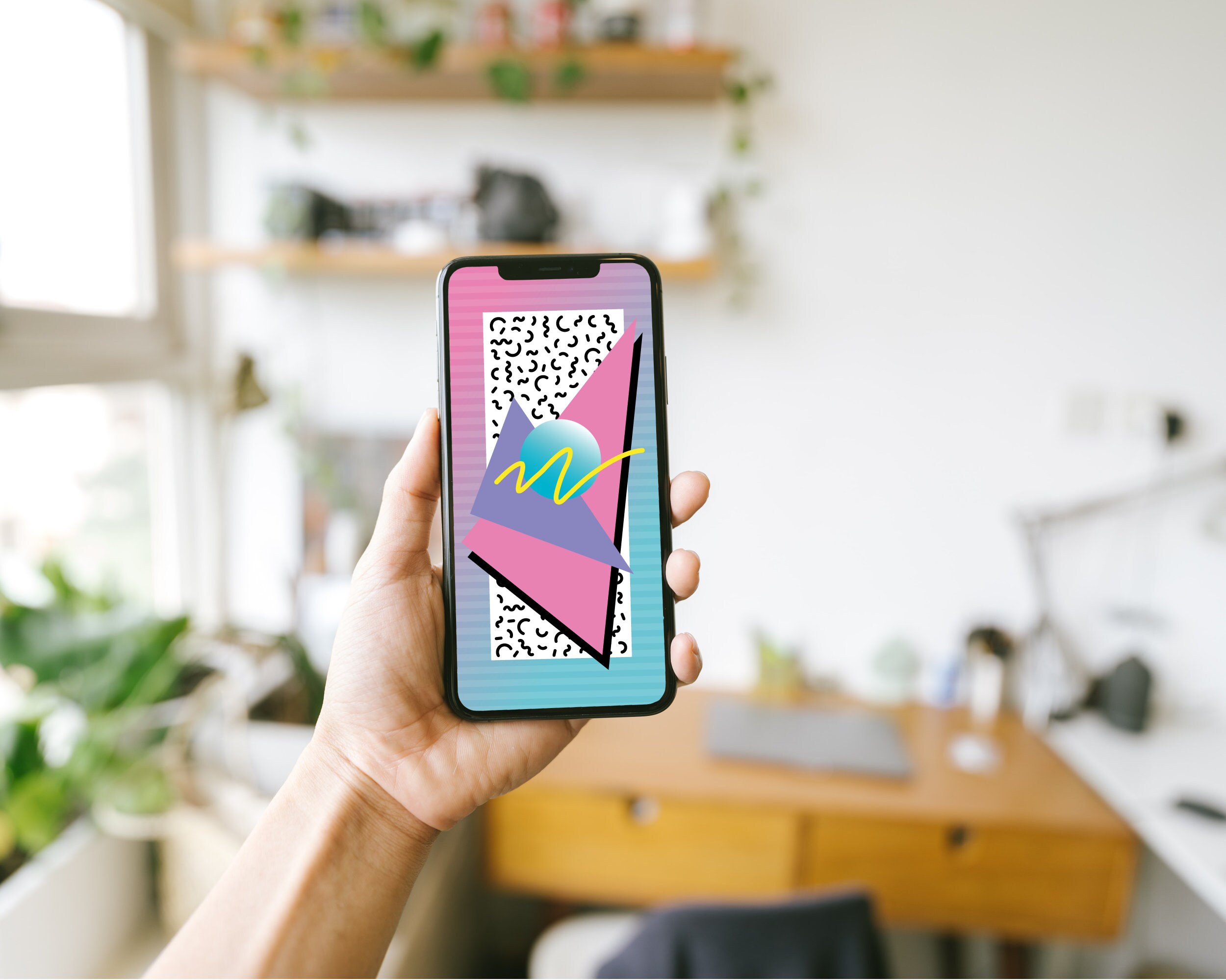 80s Memphis Design Phone Wallpaper – Retro Aesthetic (digital Download ...