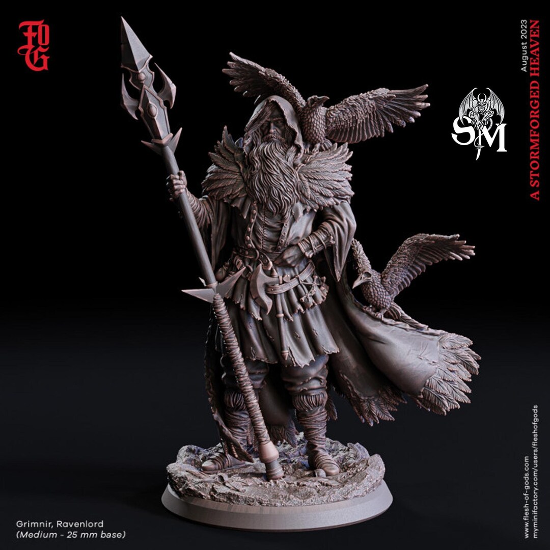 Grimnir Ravenlord Human Flesh of Gods 28-32mm - Etsy