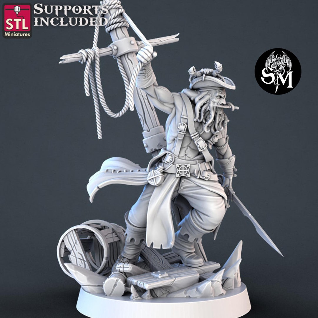 Pirate Captain NPC STL Miniatures 28-32mm - Etsy