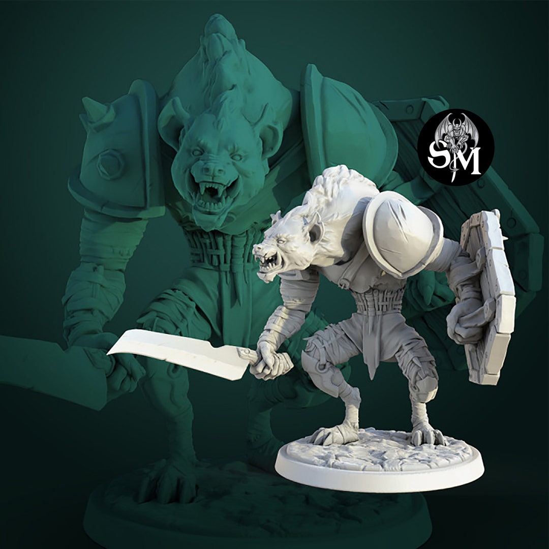 Gnoll Shieldsman White Werewolf Tavern 28-30mm - Etsy