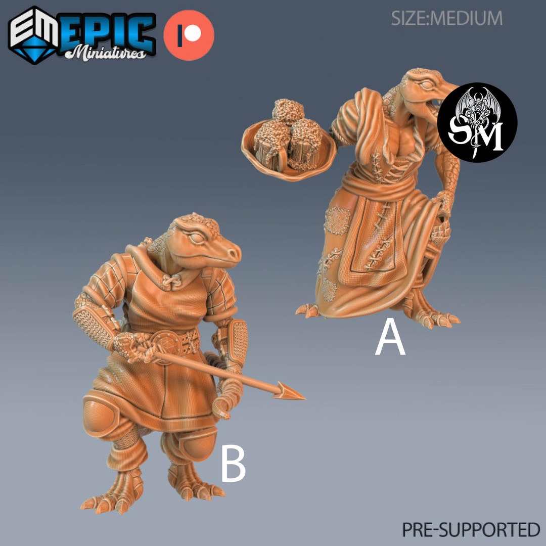 Lizardman Tribe Humanoid NPC Epic Miniatures 28-32mm - Etsy