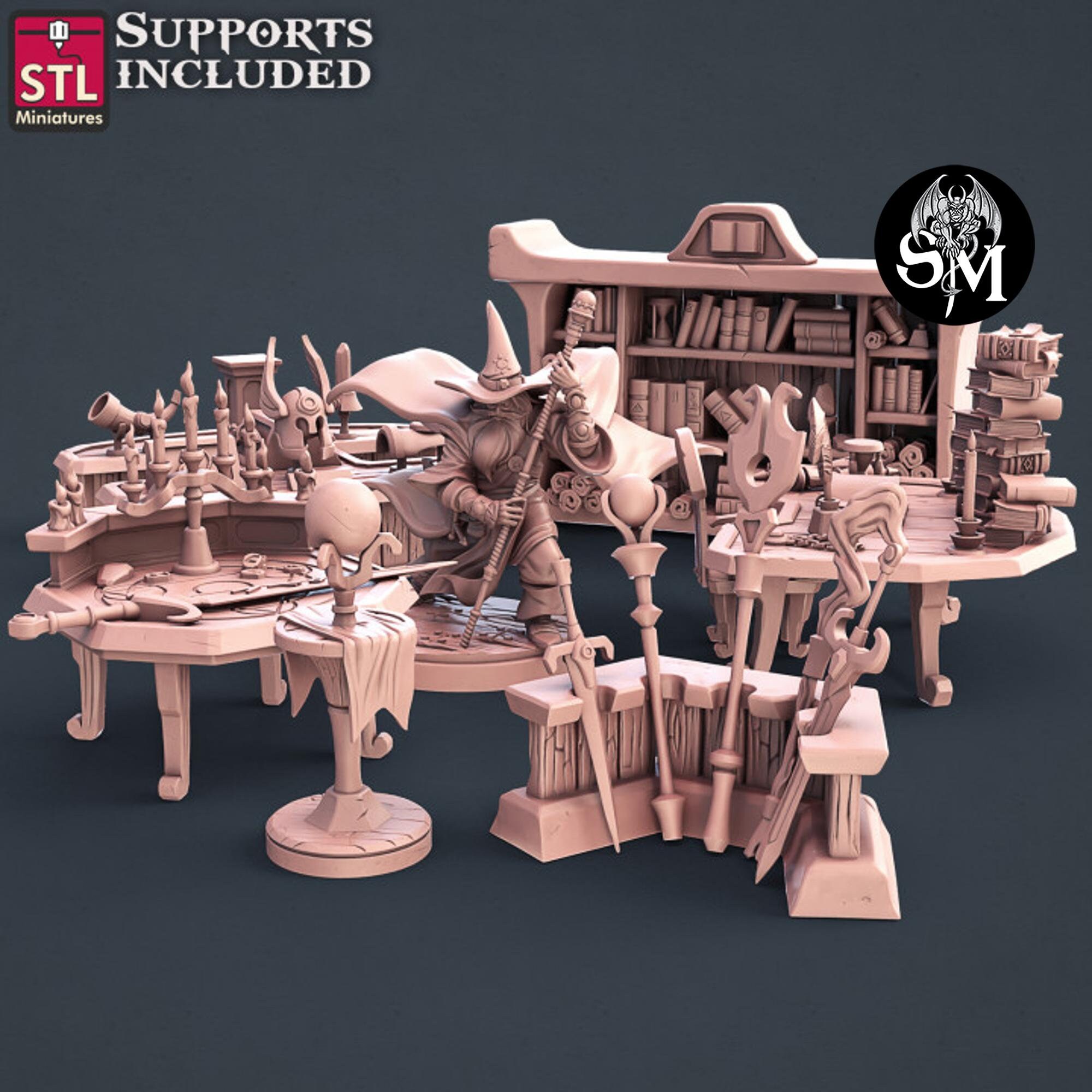 Wizard Set STL Miniatures 28-32mm - Etsy