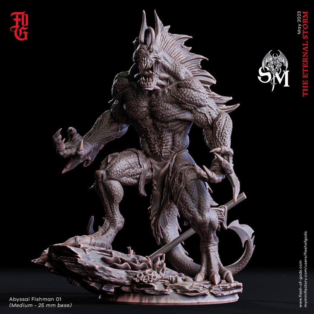 Fishman 1 Humanoid Flesh of Gods 28-32mm - Etsy