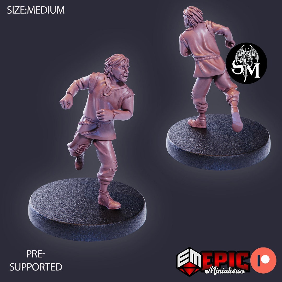 Panicked Man Villager NPC epic Miniatures 28-32mm - Etsy