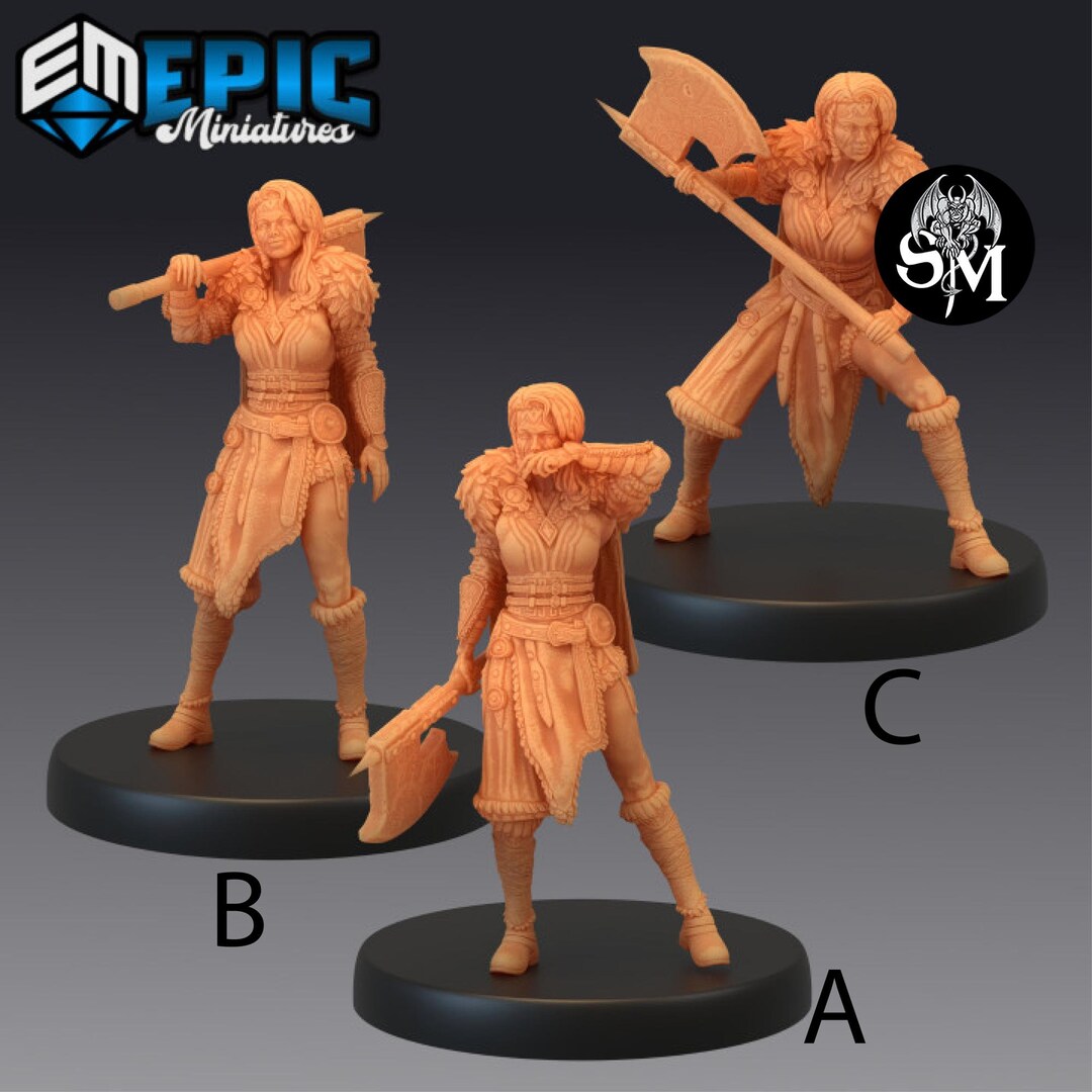 Barbarian Female Human epic Miniatures 28-32mm - Etsy