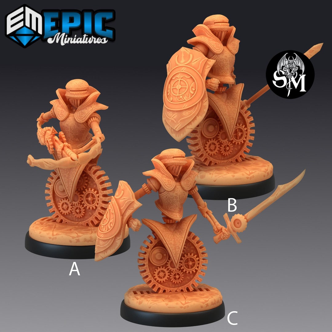 Geartown Knight Tech Mech Steampunk epic Miniatures 28-32mm - Etsy