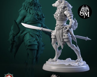 Female Werewolf Set, Dnd Miniature, 32mm, Werewolf Madness, White ...