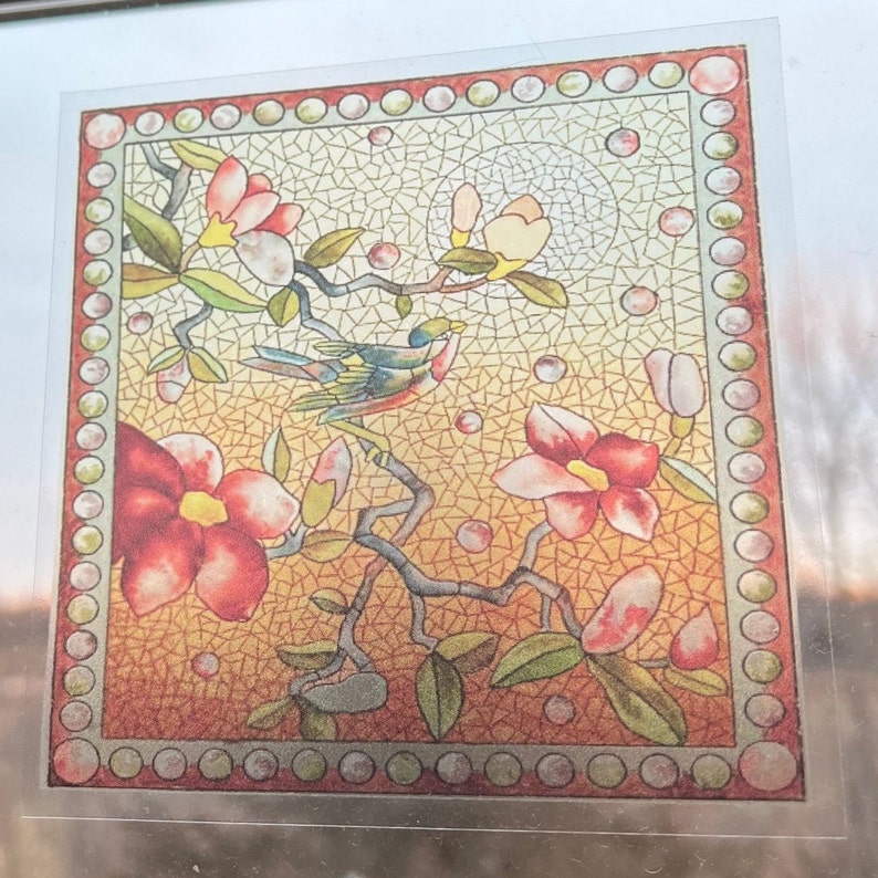 Vintage Stained Glass Vinyl Window Cling| Sun Catcher | Window Film - Etsy