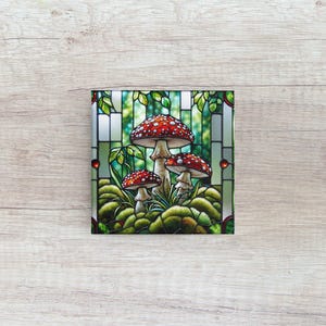 3 Toadstools | Stained Glass Vinyl Window Cling | Sun Catcher | Window ...