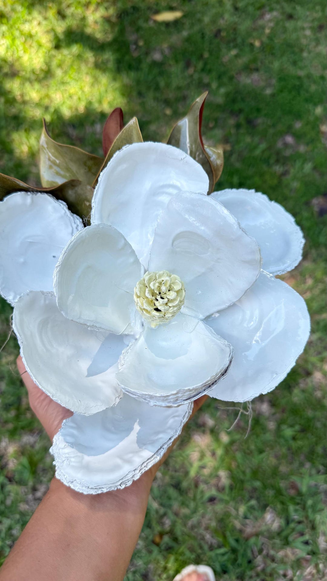 Oyster Shell Magnolia Flower, Coastal Decor, Charleston SC - Etsy