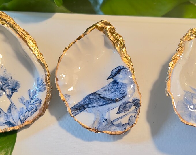 Oyster Shell Magnets, Coastal Gift,shell Magnets Chinoiserie Style ...