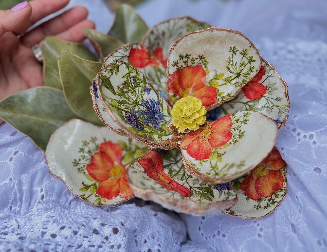 Handmade Flower Decor ,shell Flower ,oyster Flower ,california Poppies ...