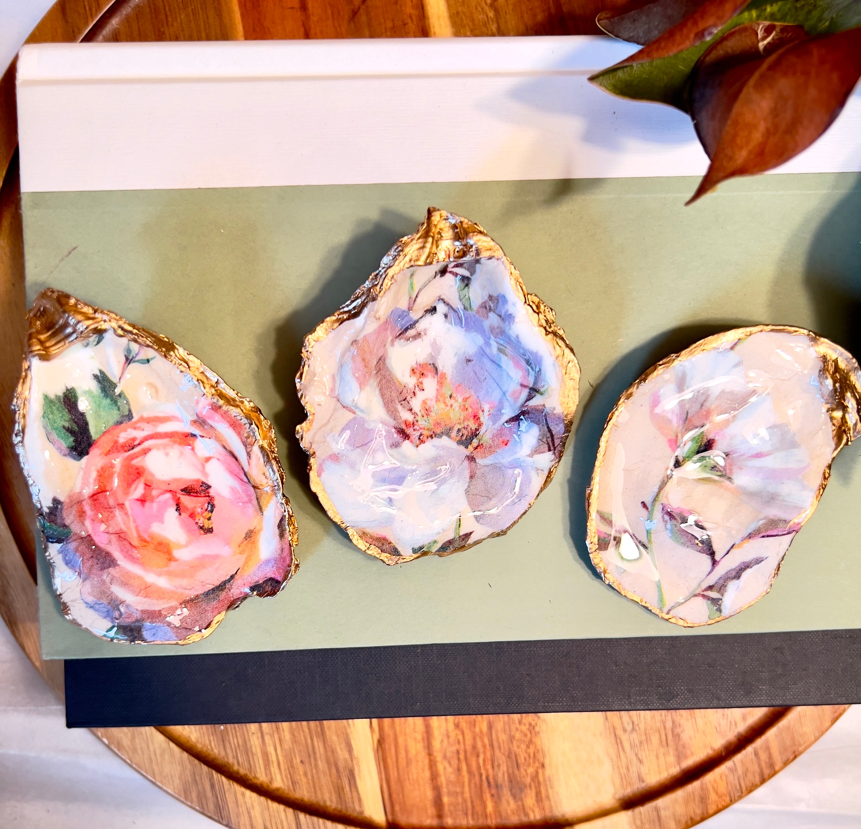 Oyster Shell Magnets, Shell Magnets, Fridge Magnets Flowers ,unique ...