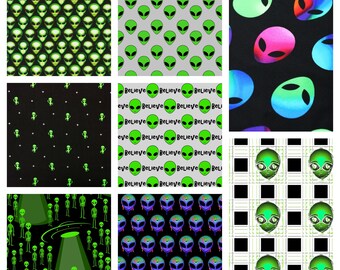 Alien Head Fabric - Etsy