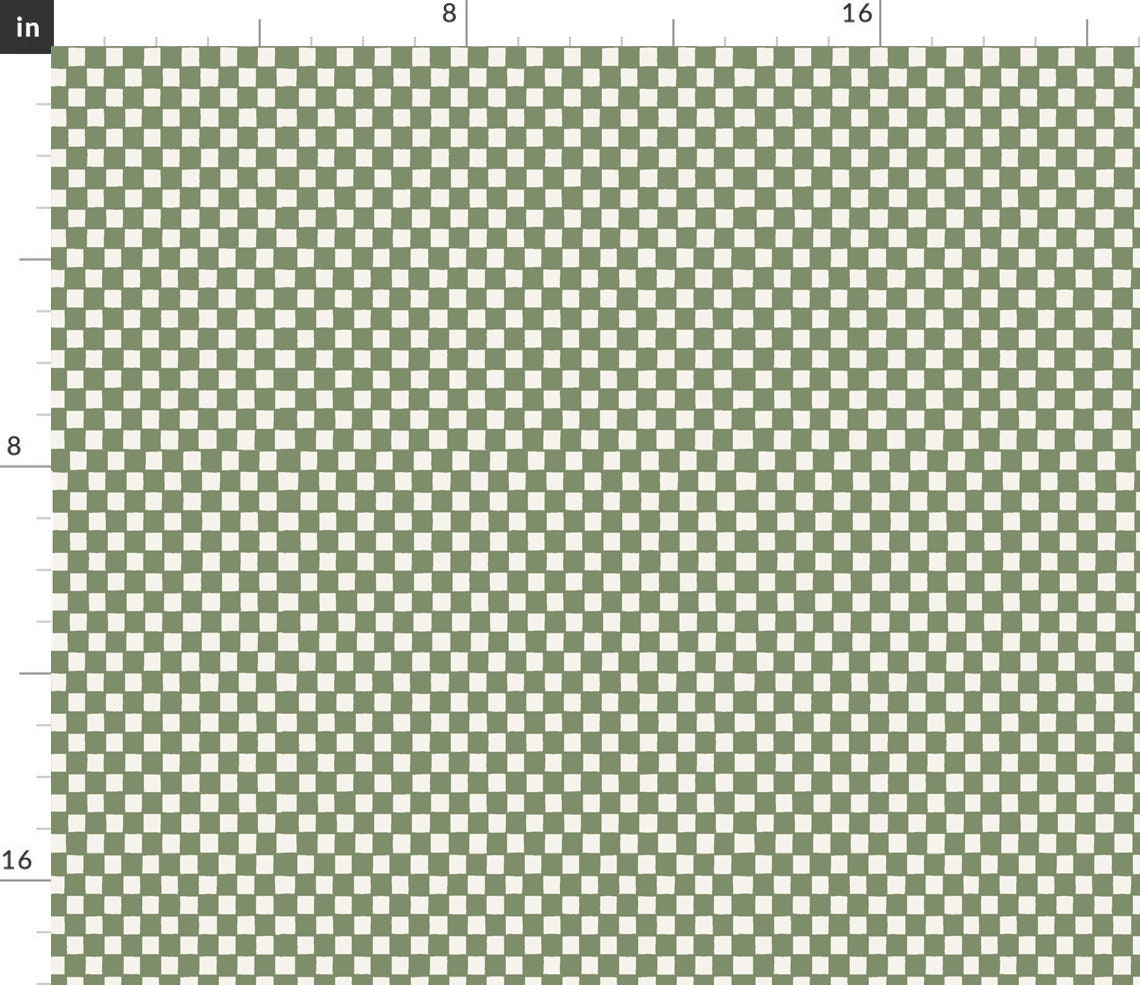Sage Green Checkerboard Printed Cotton Fabric Teatowel set of 2 - Etsy