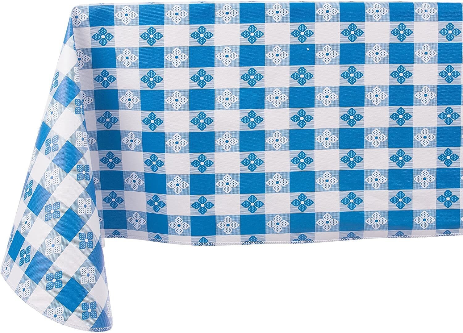 Yourtablecloth Checkered Vinyl Tablecloth With Flannel Backing for ...
