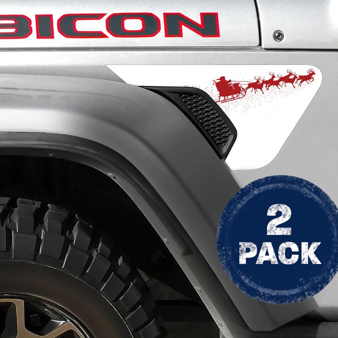 Santas Sleigh 2pc Vinyl Fender Decal - Etsy