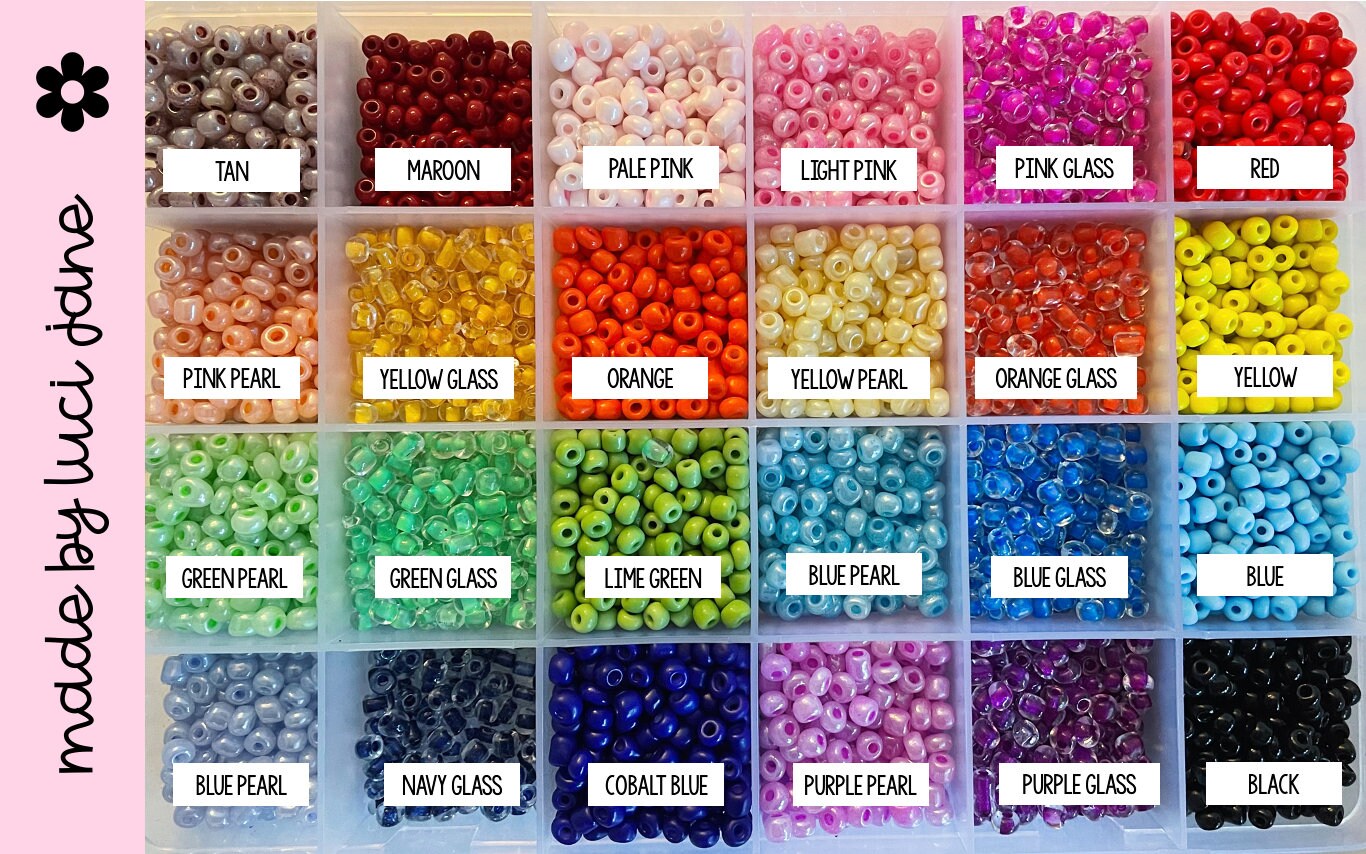 Personalized Beaded Flower Bracelet Stack - Etsy