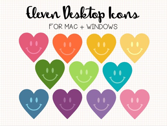 Rainbow Heart Desktop & Folder Icons Mac Windows | Etsy