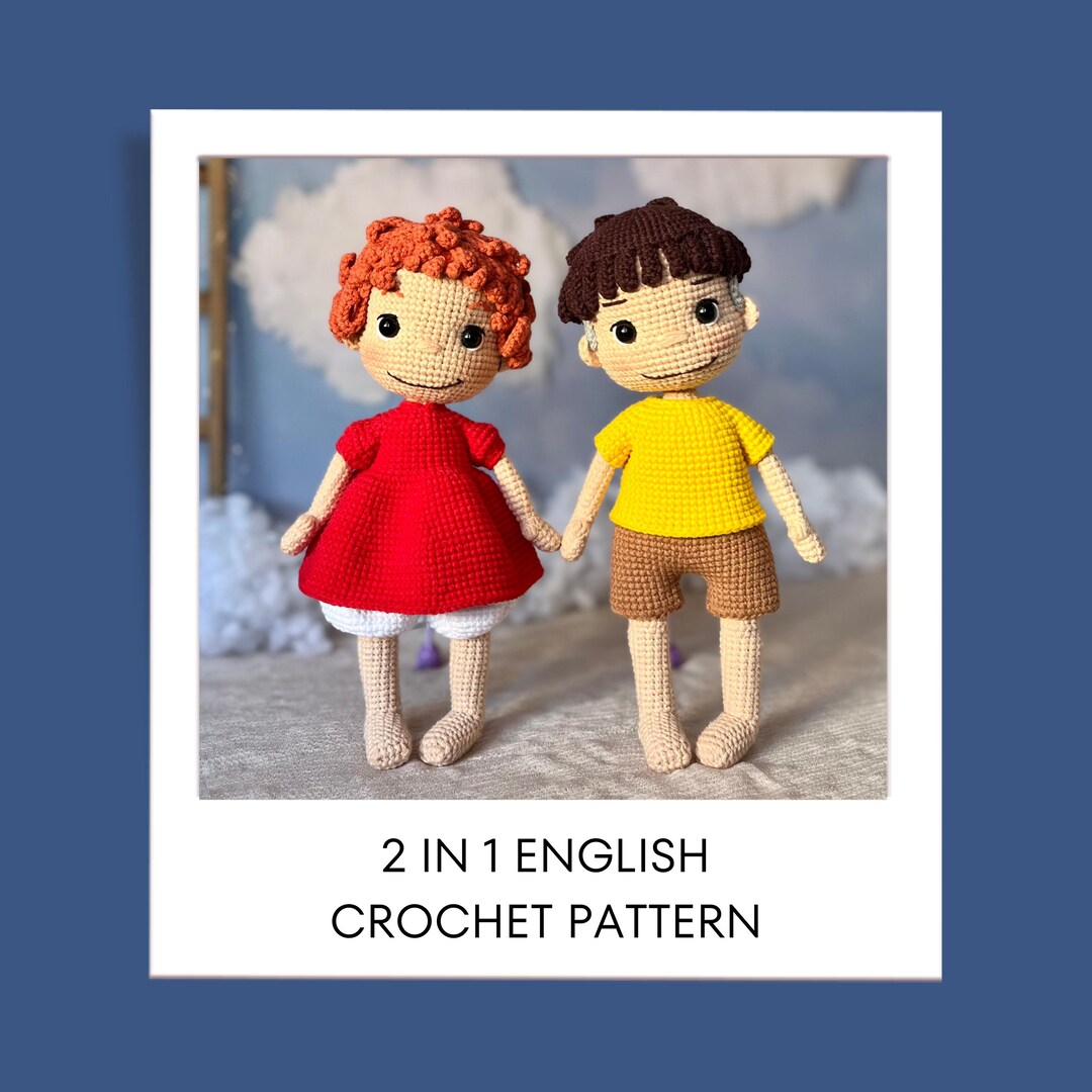 Crochet Pattern for Little Fish Girl and Cute Boy | Mermaid Doll | 2 in ...
