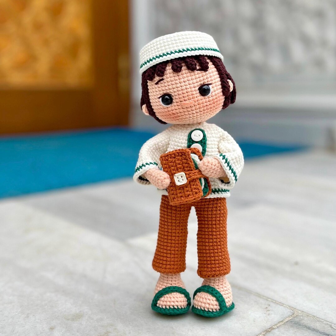 Handmade Crochet Cute Muslim Boy Doll Crochet Amigurumi Doll Yusuf Doll ...