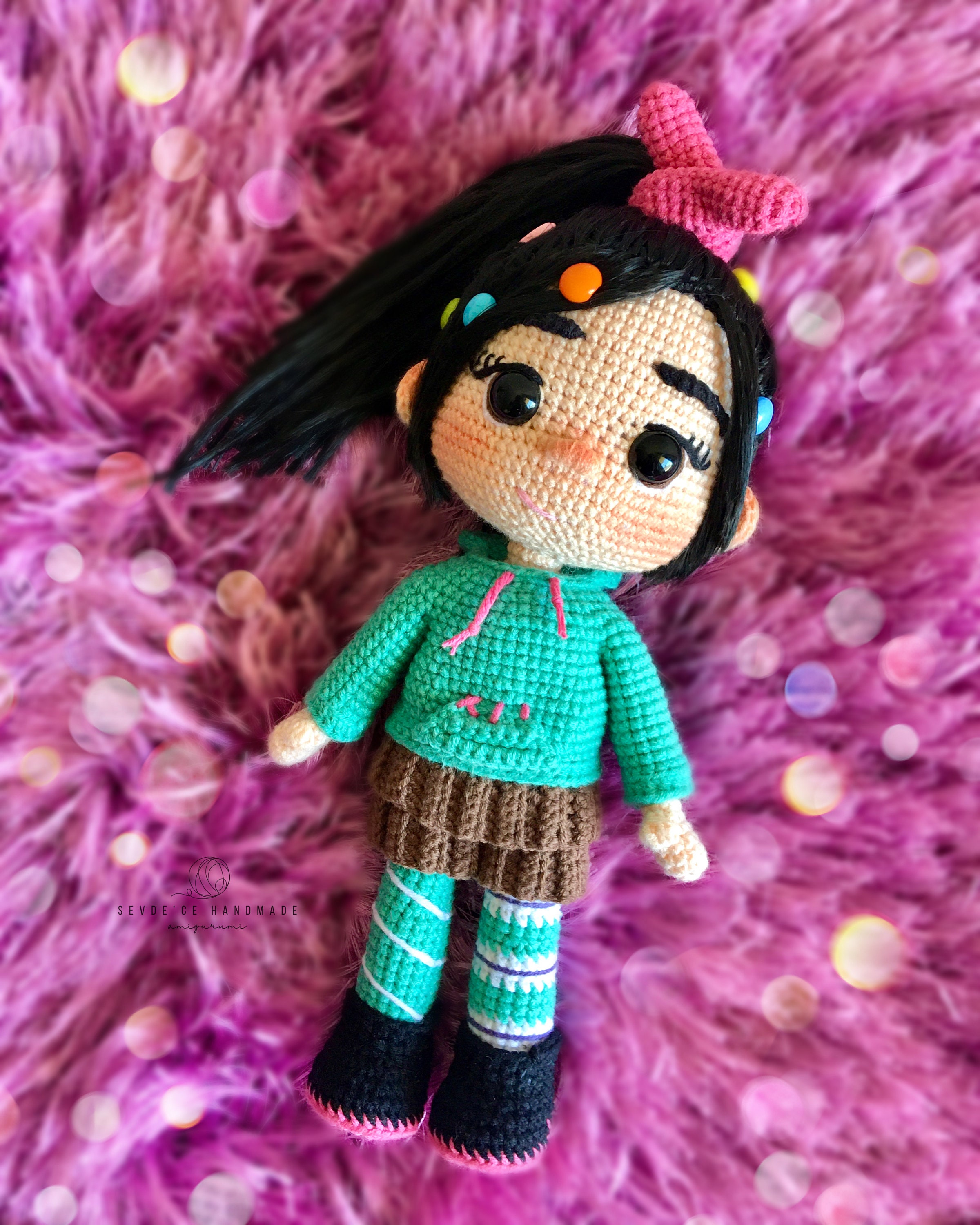 English Crochet Pattern for Vanellope PDF With Helpful - Etsy