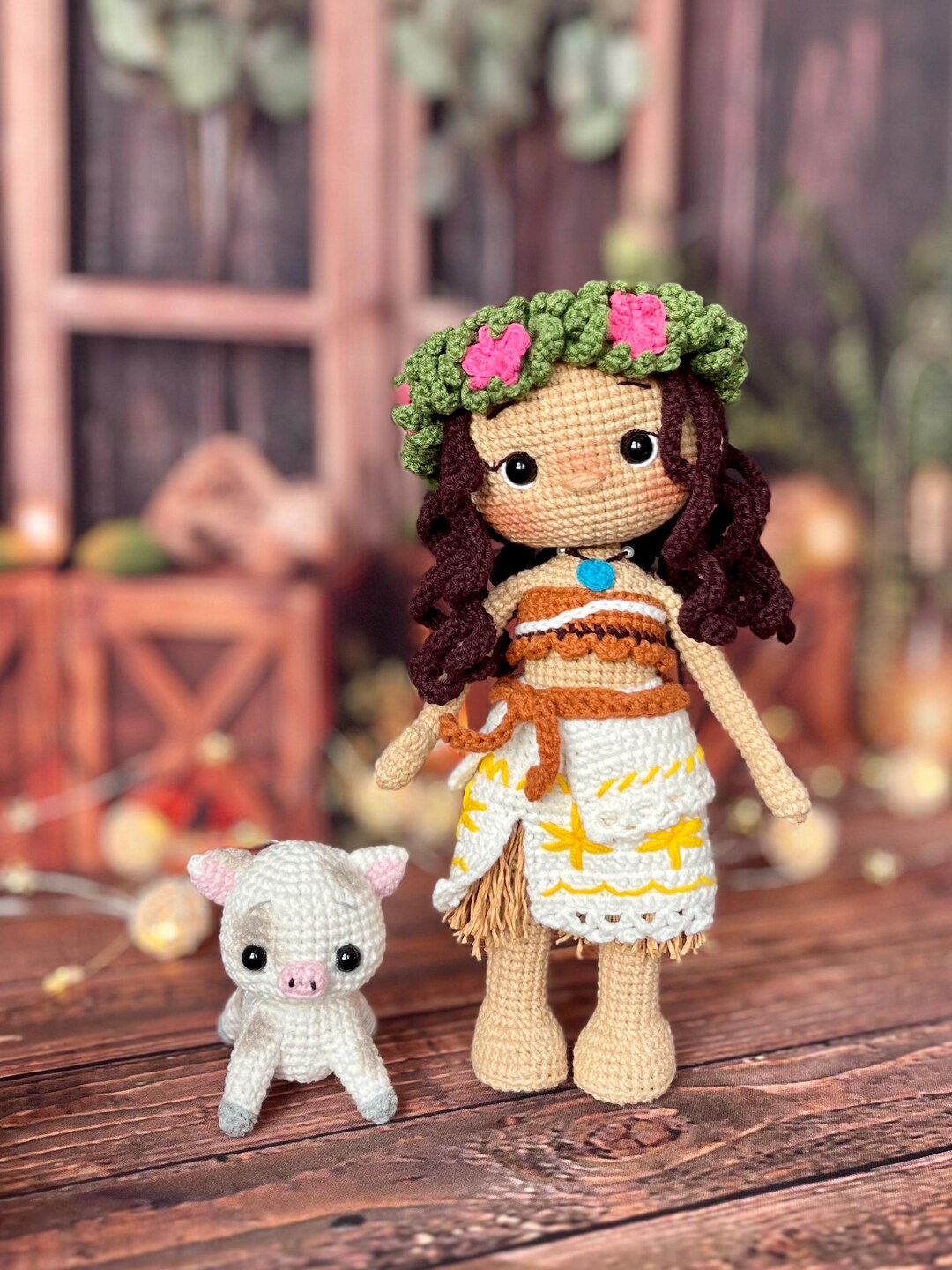 Handmade Crochet Cute Princess Moana | Little Pig Pua | Crochet ...