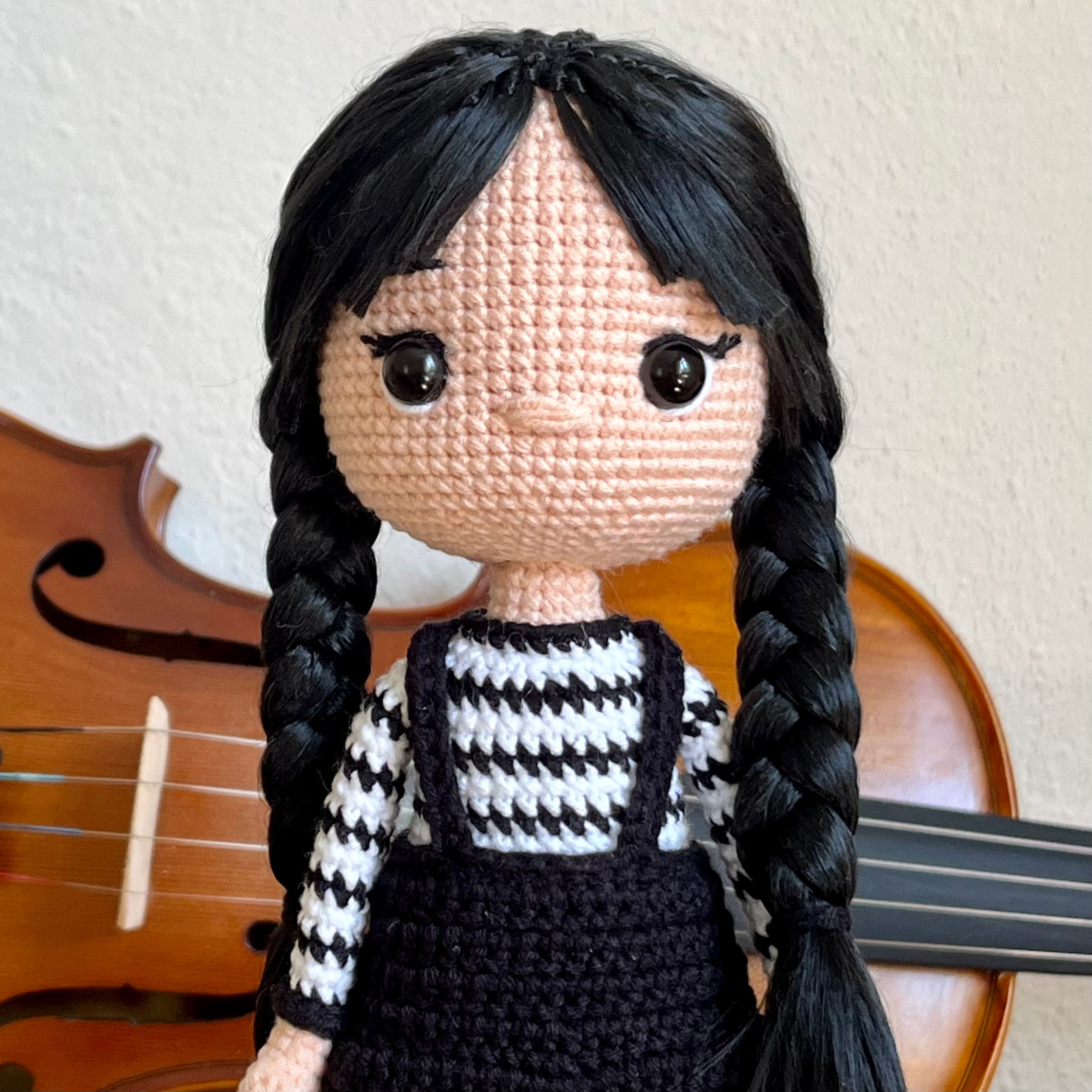 Amigurumi Crochet Pattern: Wednesday Addams Doll | English, Spanish and ...