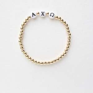 Alpha Chi Omega Gold Filled Sorority Bracelet Axo, Achio Sorority Gift ...