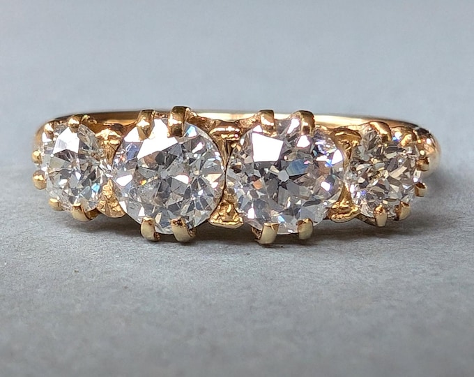 Victorian 18ct Gold Diamond Four Stone Ring - Etsy