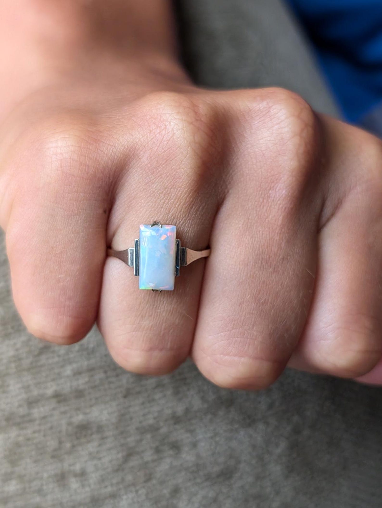 Art Deco 9ct Gold Opal Ring - Etsy