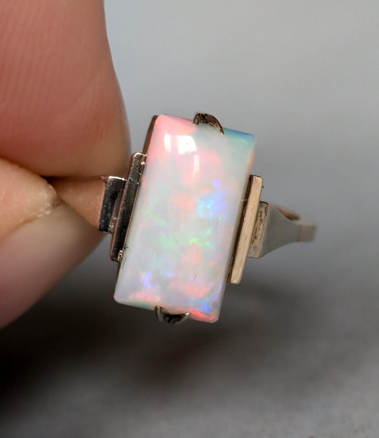 Art Deco 9ct Gold Opal Ring - Etsy