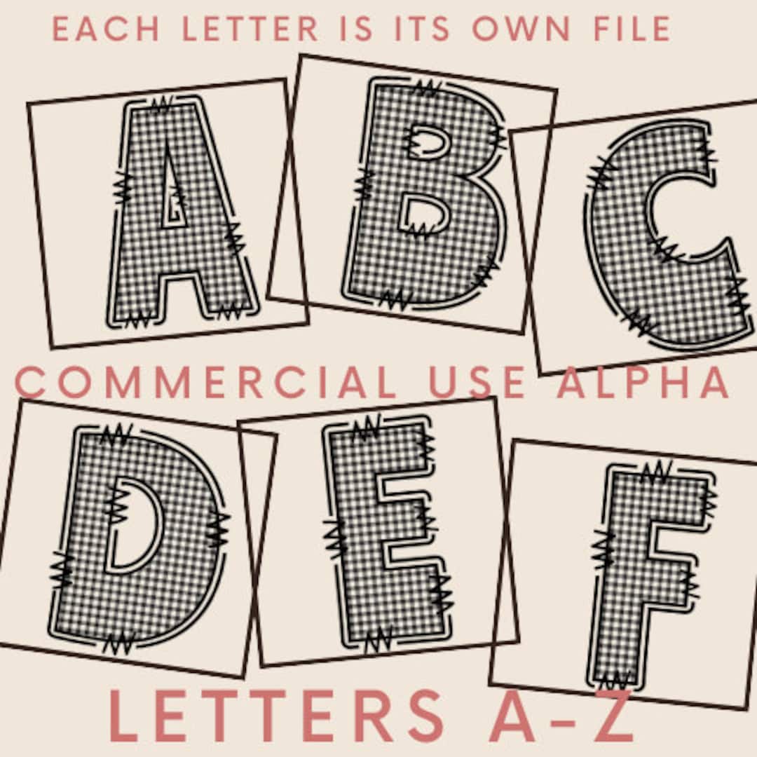 Commercial Use Alpha Set- Digital Download Alpha- Checkered Alpha ...