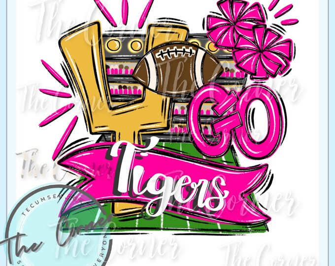 Tiger Heat Transfer- Tiger Football Htv- Tiger Pink Out Sublimation ...