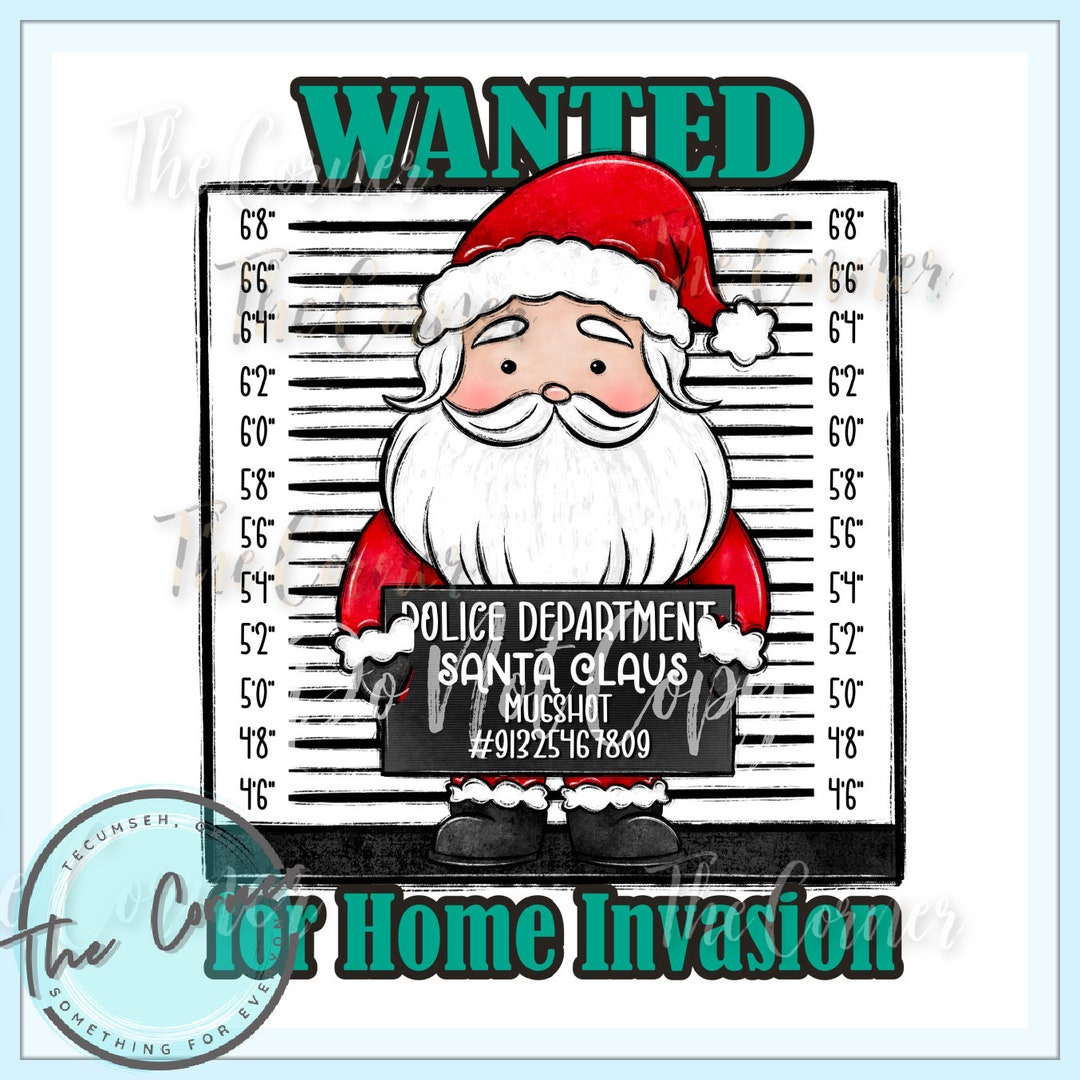 Wanted Santa Claus Heat Press Transfer Christmas HTV Transfer Christmas ...