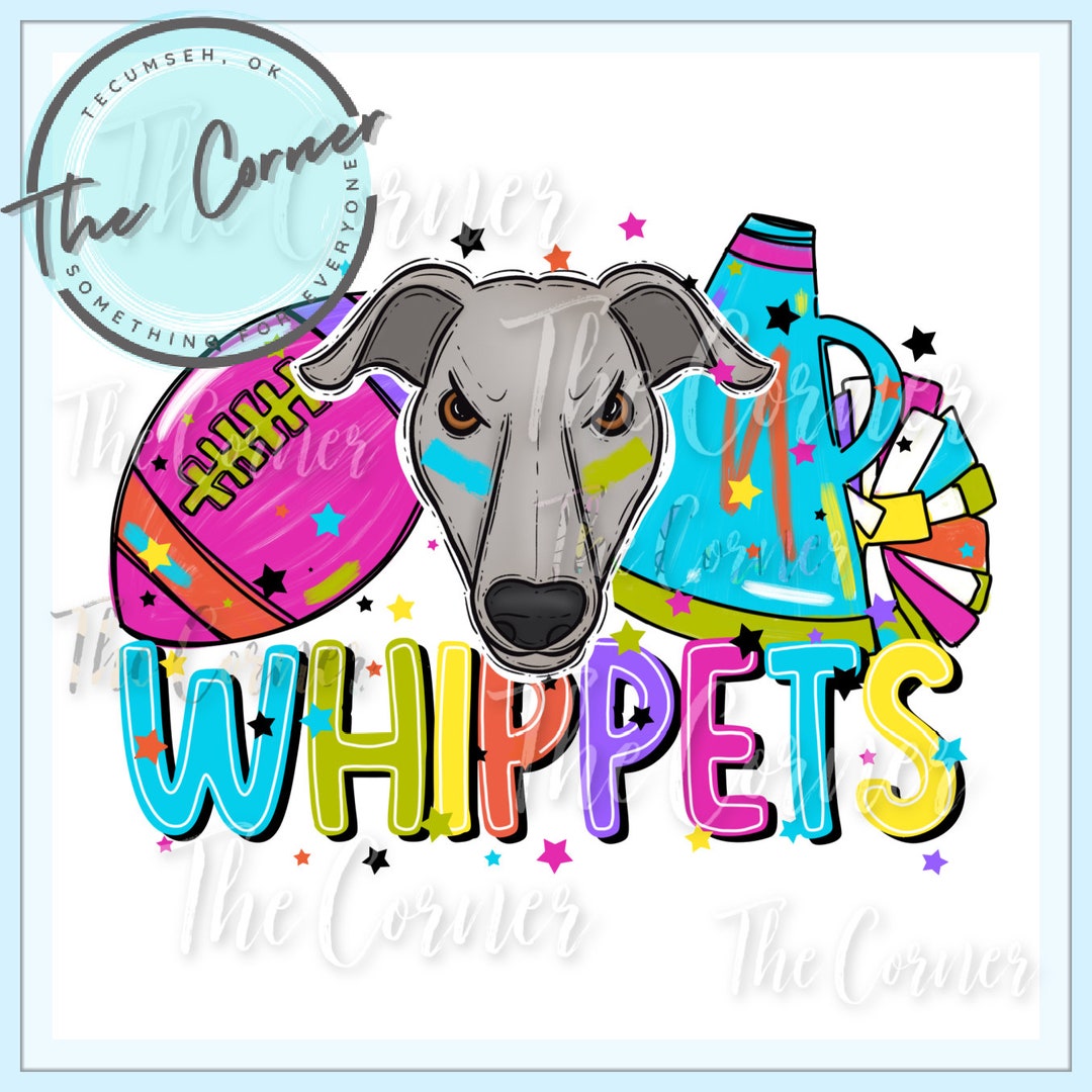 Whippet Heat Transfer- Whippets Mascot- Greyhound Sublimation Design ...