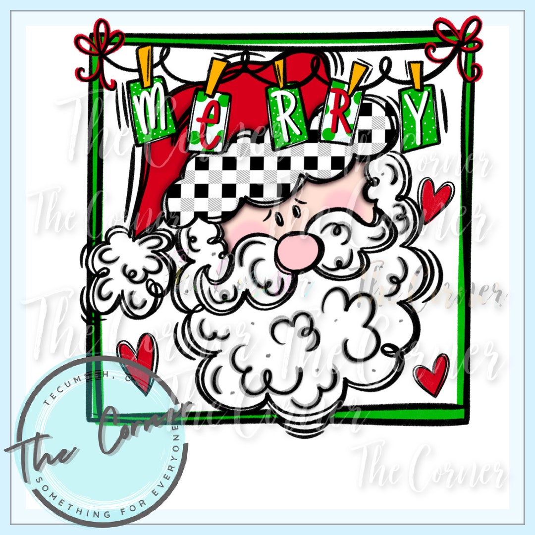 Christmas Santa Claus Heat Press Transfer- Christmas HTV Transfer ...
