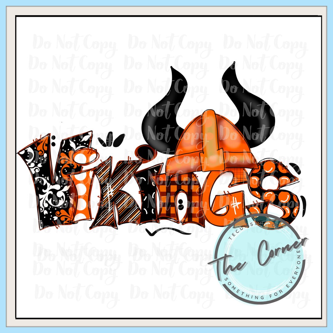 Vikings Heat Transfer Htv- Viking Mascot Htv- Viking Doodle Sublimation ...