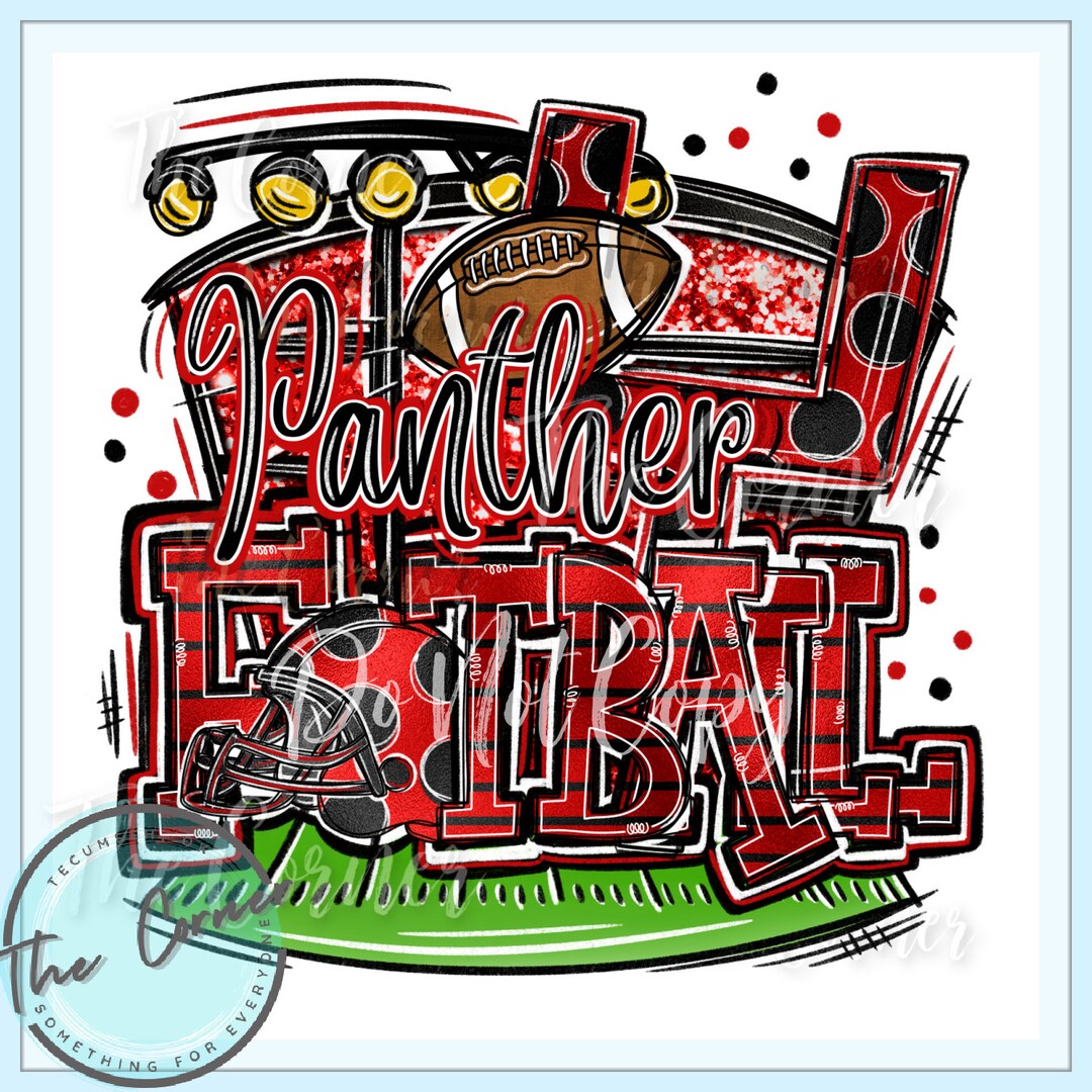 Panther Heat Transfer Htv- Panthers Mascot Htv- Panther Doodle ...