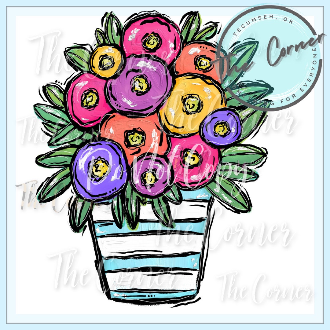 Spring Flower Htv Transfer- Flower Bouquet Sublimation- Floral Shirt ...