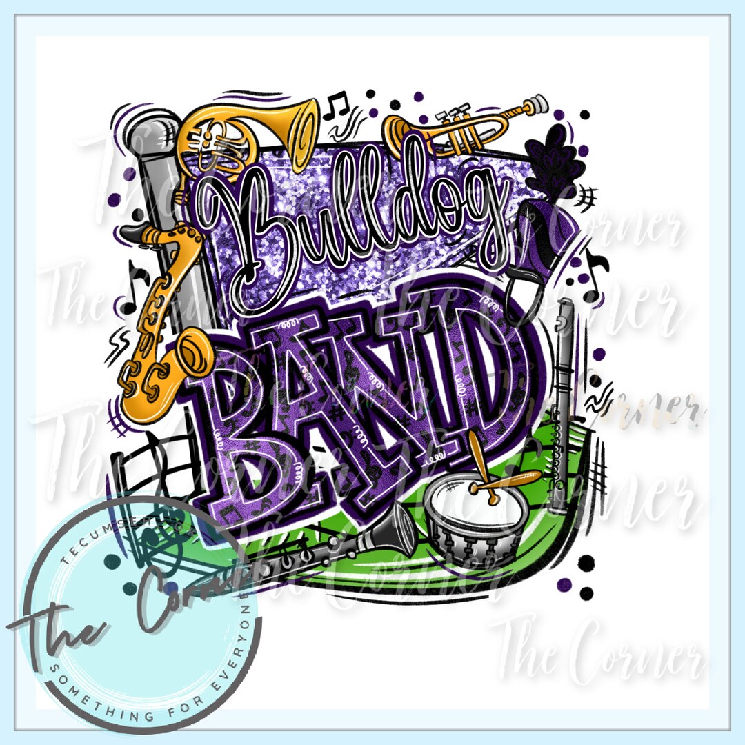 Bulldog Band Heat Press Transfer- Bulldogs Football Mascot HTV Transfer ...