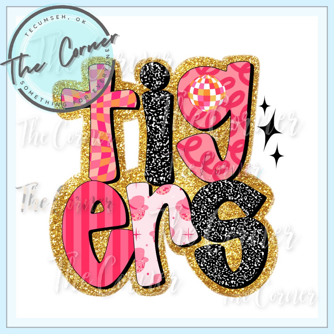 Tiger Heat Transfer Htv- Tiger Mascot Htv- Tiger Doodle Sublimation ...