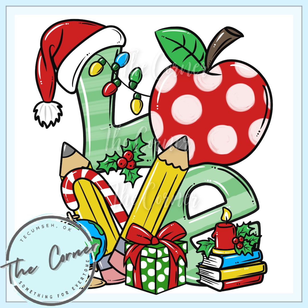 Christmas Teacher Heat Press Transfer- Christmas HTV Transfer- Teacher ...