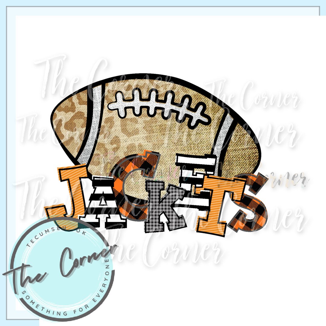 Jackets Heat Press Transfer- Go Jackets Mascot HTV Transfer- Football ...