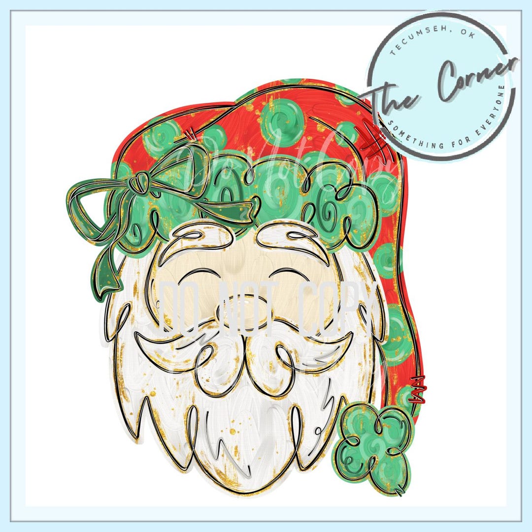 Christmas Santa Claus Heat Press Transfer- Christmas HTV Transfer ...