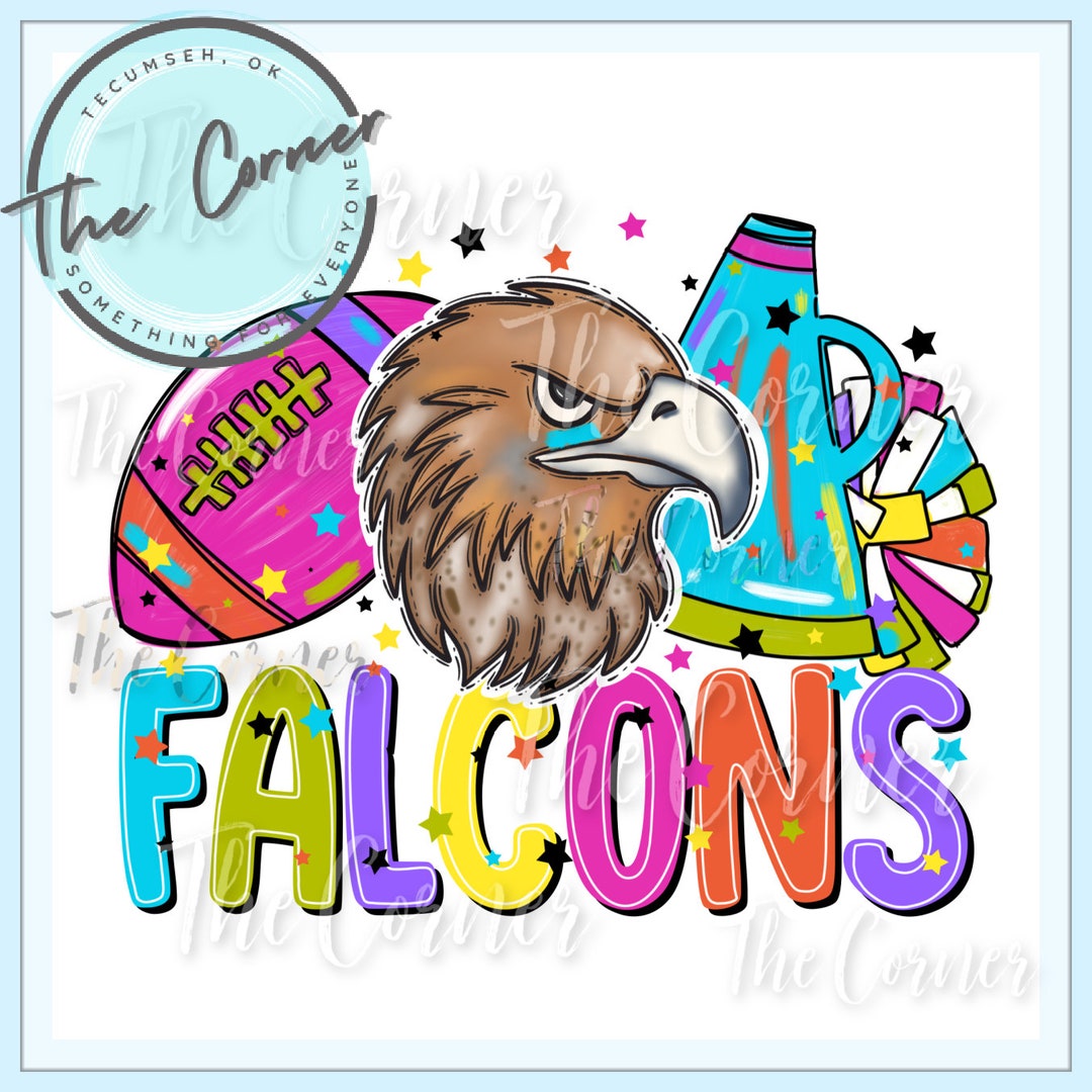 Falcons Heat Press Transfer- Go Falcons Mascot HTV Transfer- Football ...