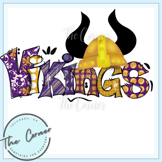 Vikings Heat Transfer Htv Viking Mascot Htv Viking Doodle | Etsy